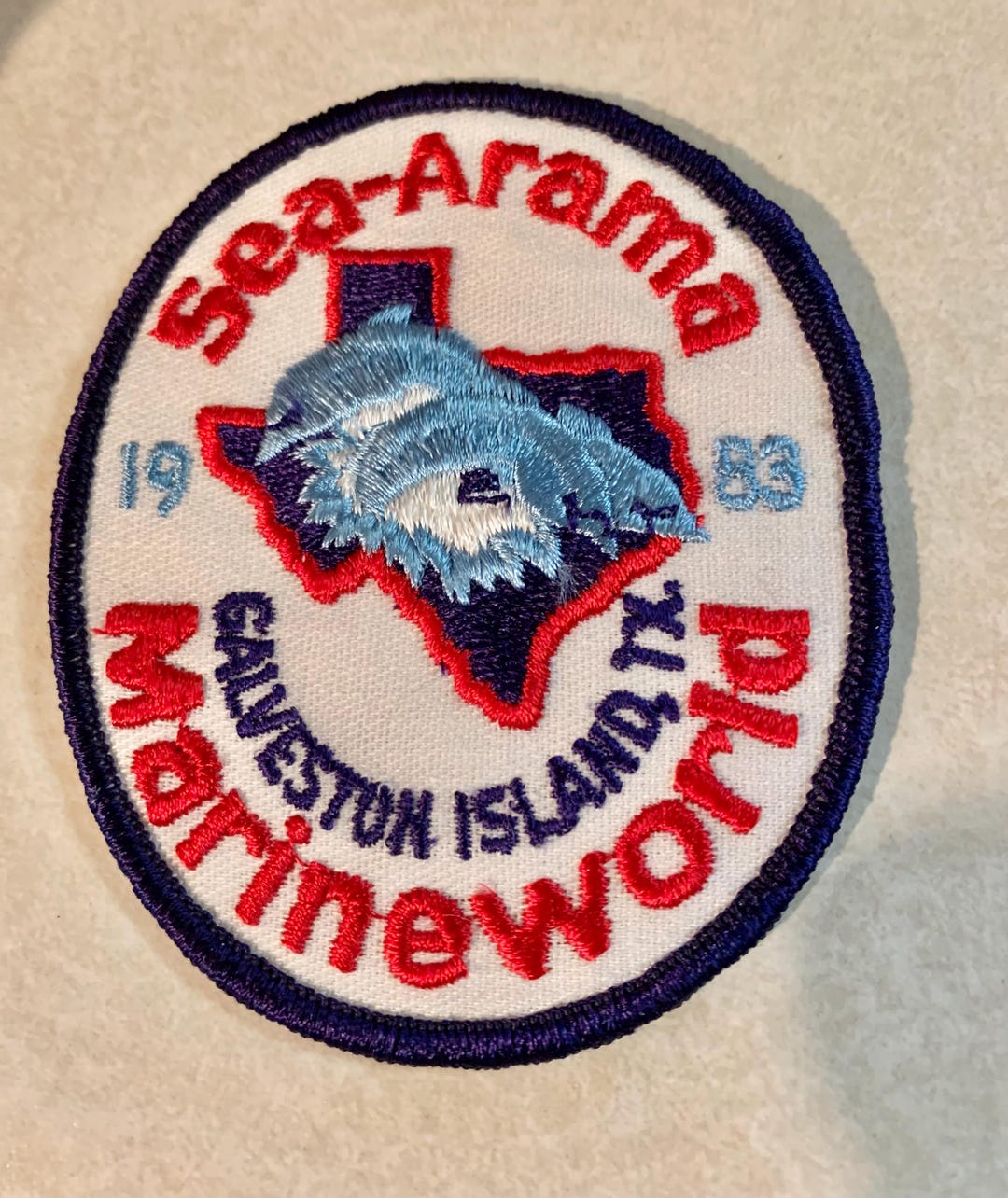 Vintage 1983 Sea-arama Marineworld Galveston Island, TX Patch, Perfect ...