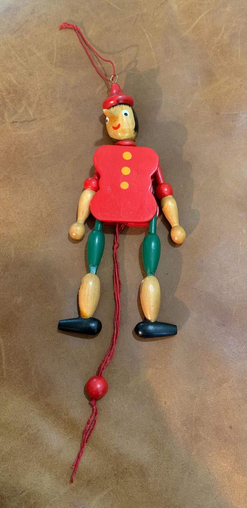 Vintage Pinocchio Jumping Jack Wooden Jointed Toy With Pull String ...