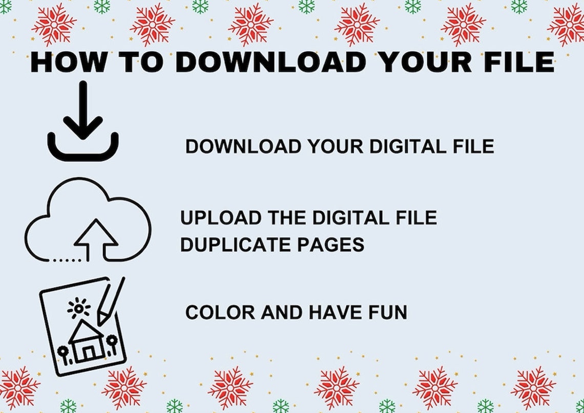 Kids Christmas Coloring Pages, Digital Coloring, Holiday Coloring ...