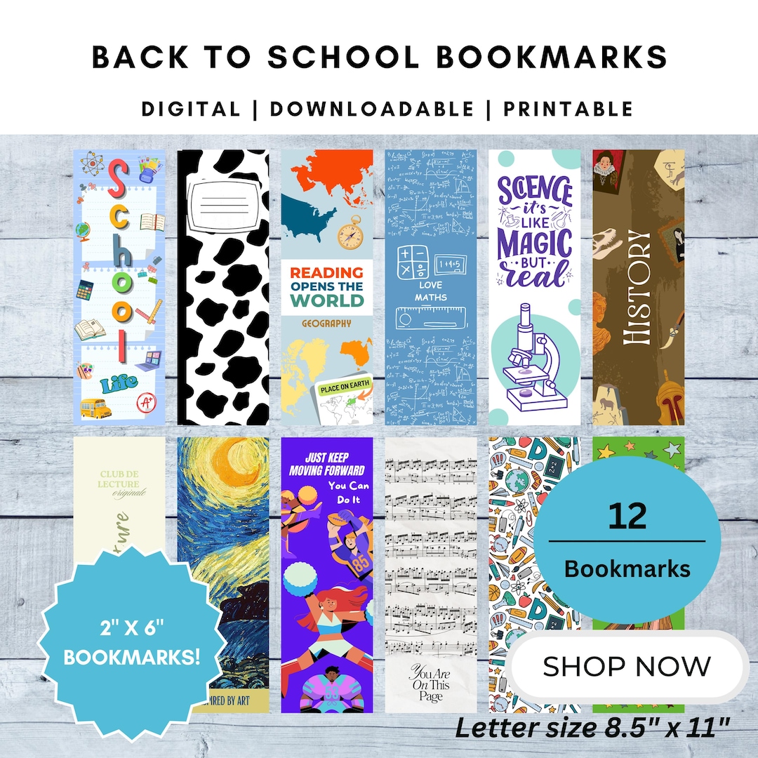 Back to School Bookmarks, Back to School, Reading, Books, Bookmark ...