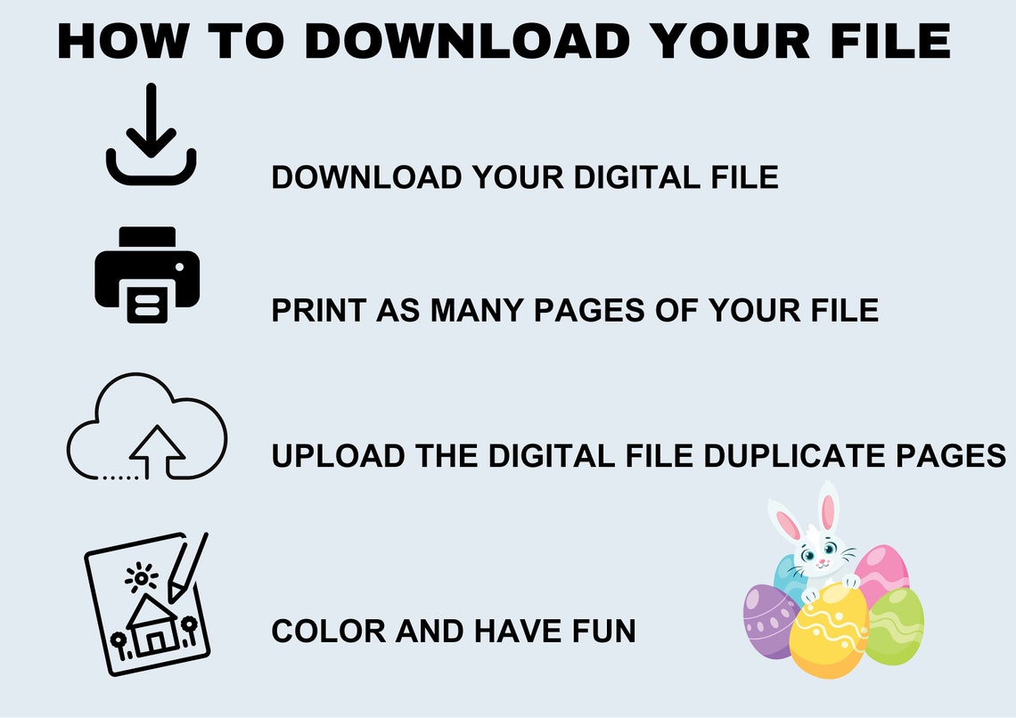 Kids Easter Coloring Pages, Digital Coloring, Holiday Coloring ...