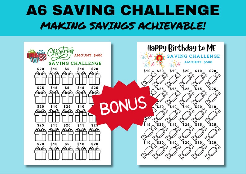 A6, Boho Rainbow Monthly Saving Challenges, A6 Savings Challenge Printable, A6 Saving Tracker ...