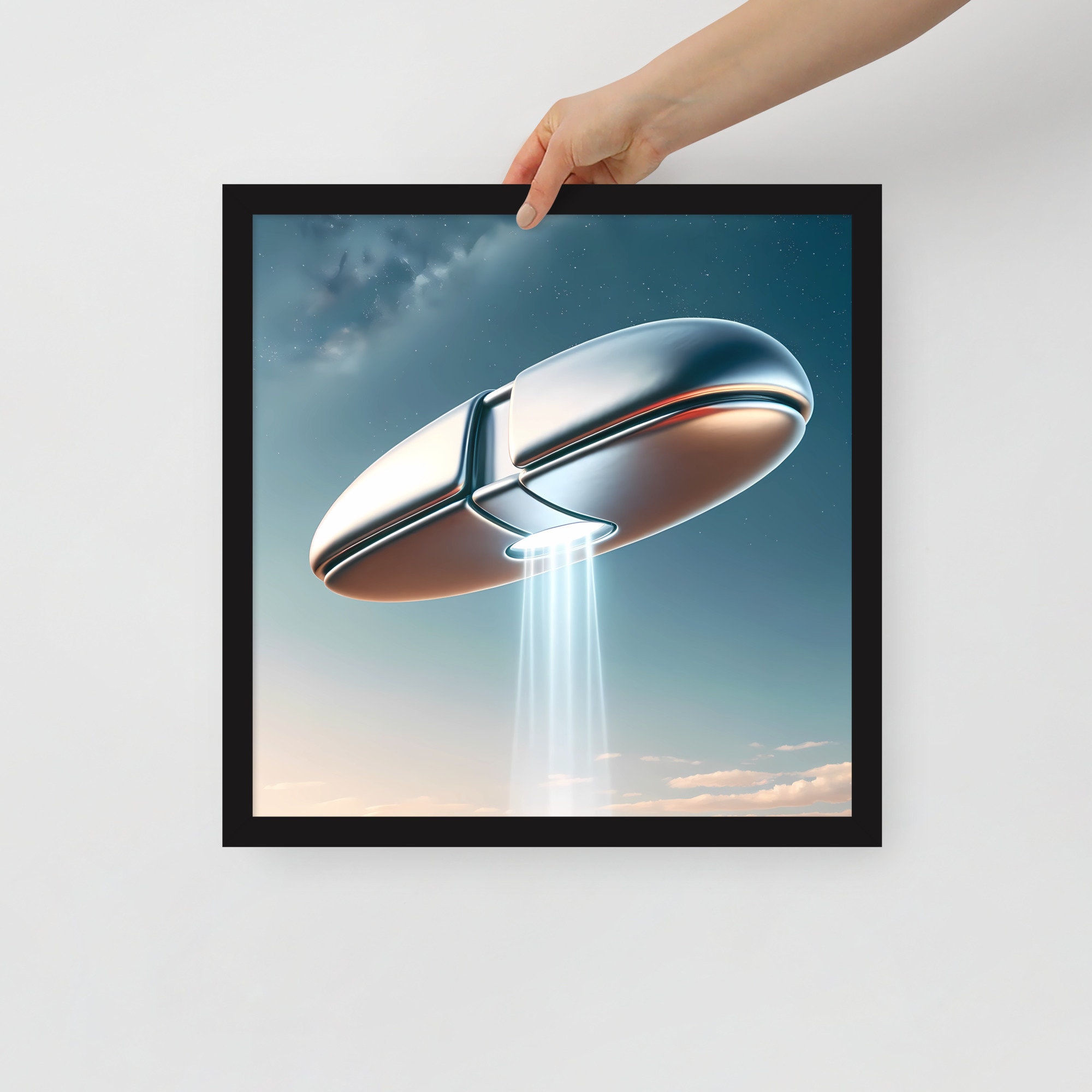 Modern 'tic Tac' UFO Spacecraft Poster, Sleek Alien Craft Art ...