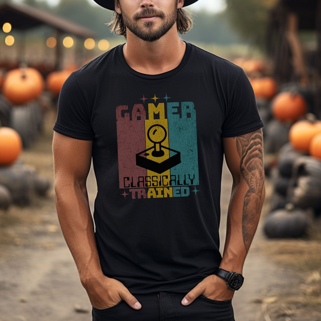 Gamer Classically Trained Joystick Tshirt 80s 90s Retro Gaming Tee ...