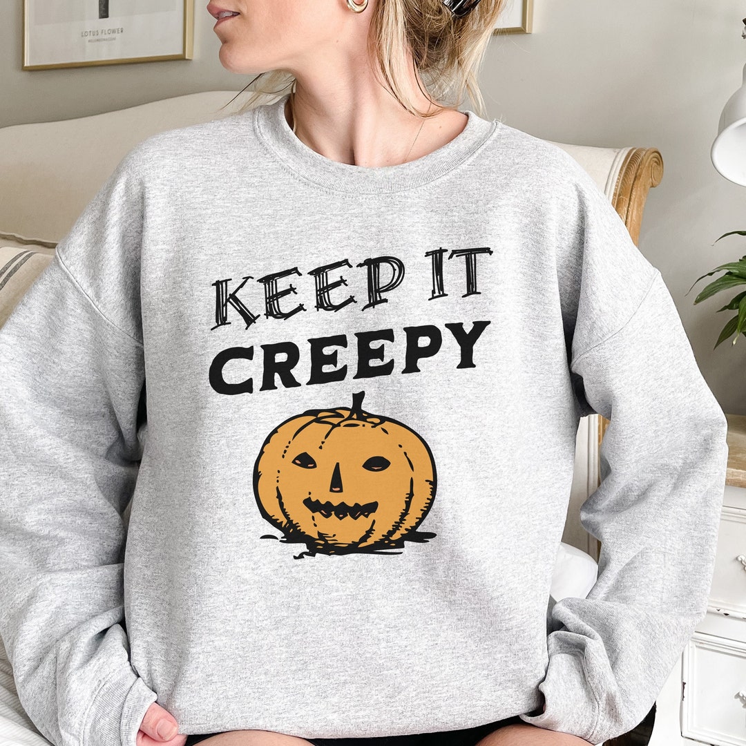 Keep It Creepy Scary Pumpkin Halloween Sweatshirt | Vintage Retro ...