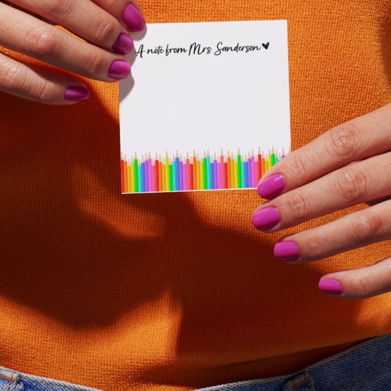 Custom Name Teacher Notepad Post It Notes, Personalized Sticky Notes ...