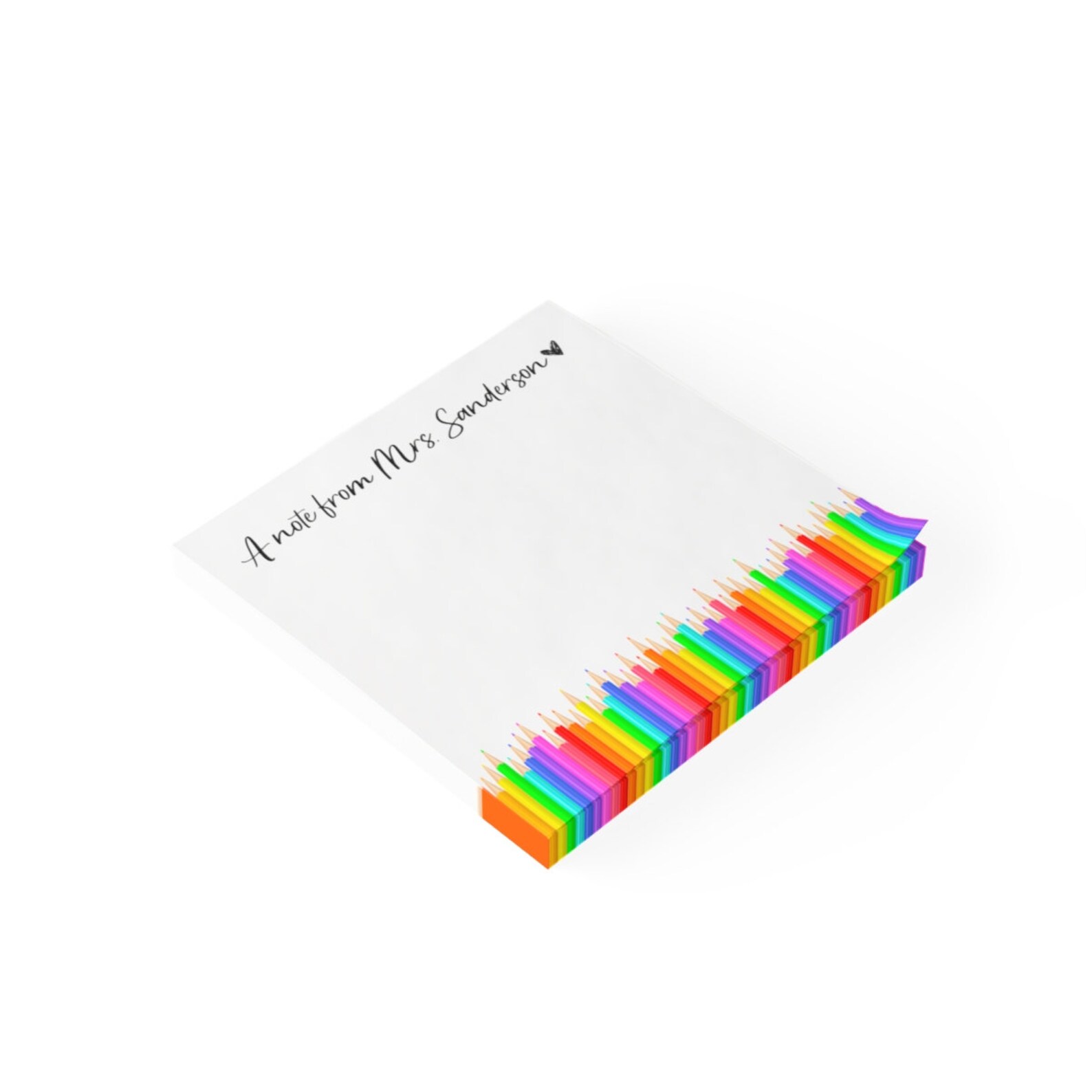 Custom Name Teacher Notepad Post It Notes, Personalized Sticky Notes ...