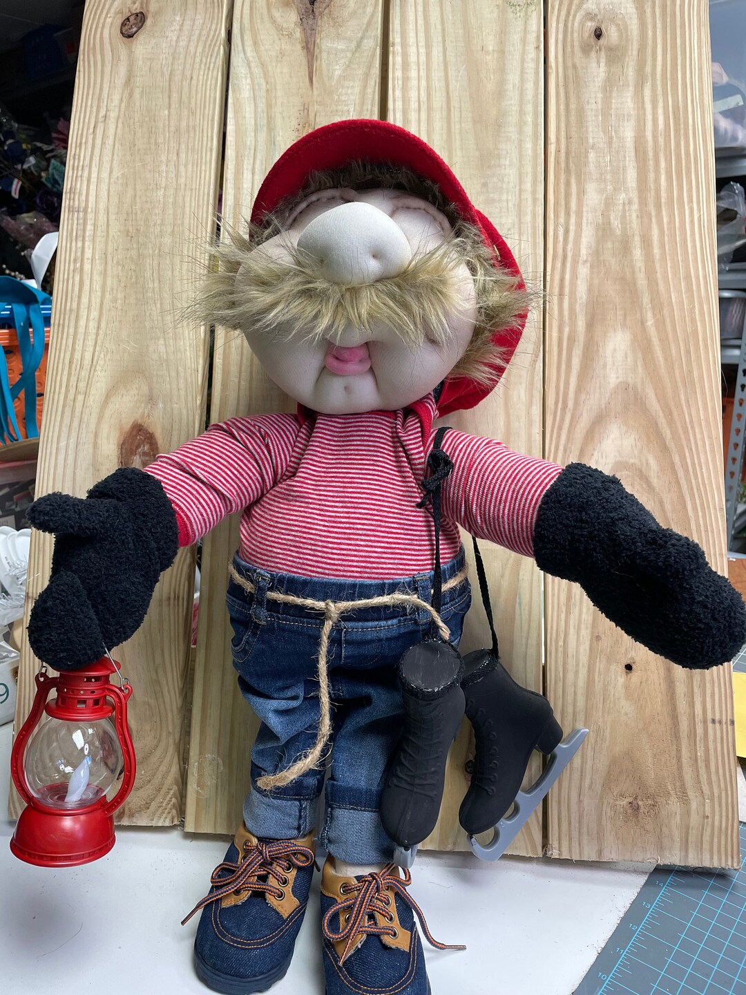 Soft Sculptured Gnome, Skating Gnome,christmas Gnome - Etsy