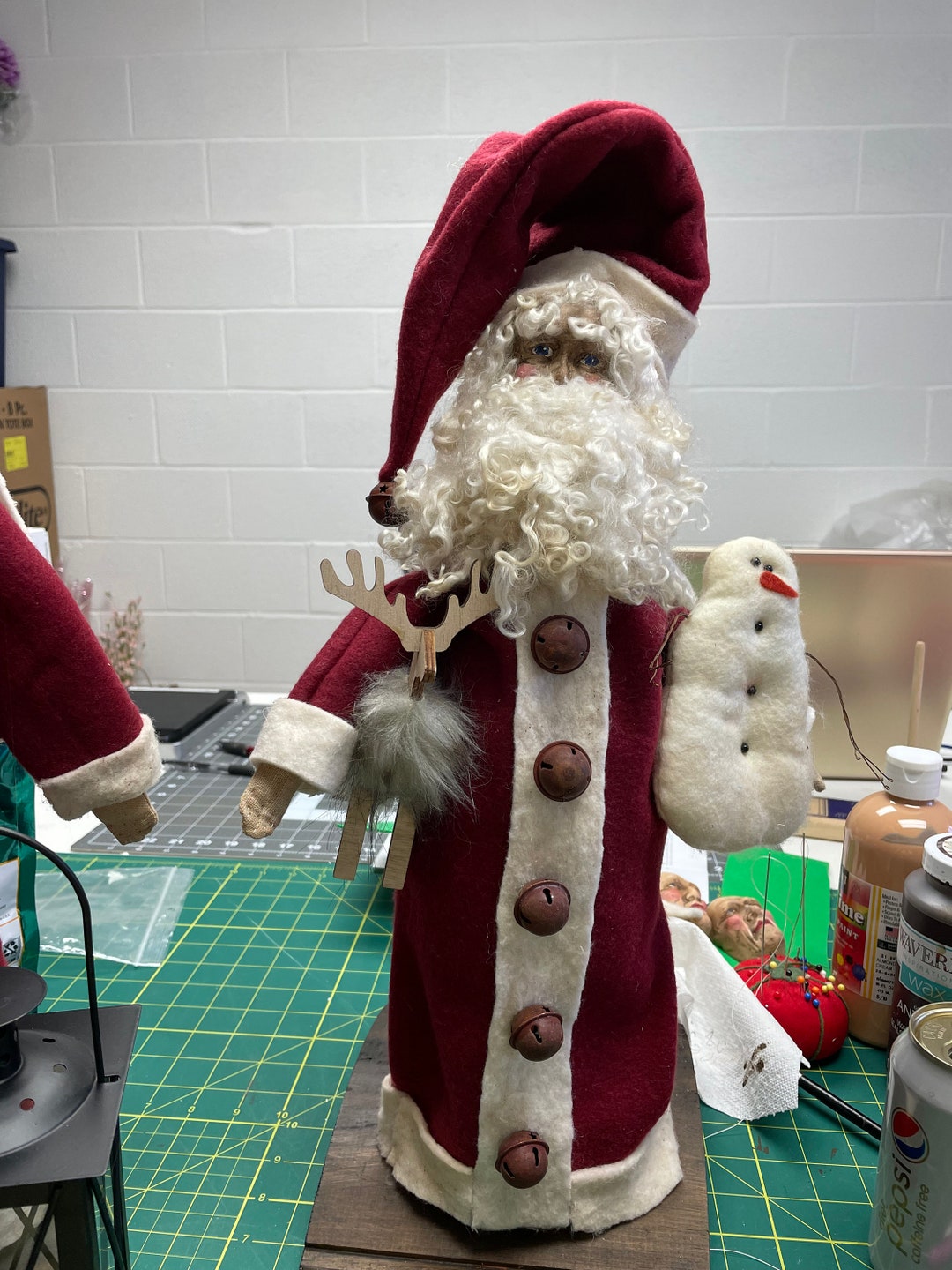 Primitive Clay Sculpted Santa - Etsy