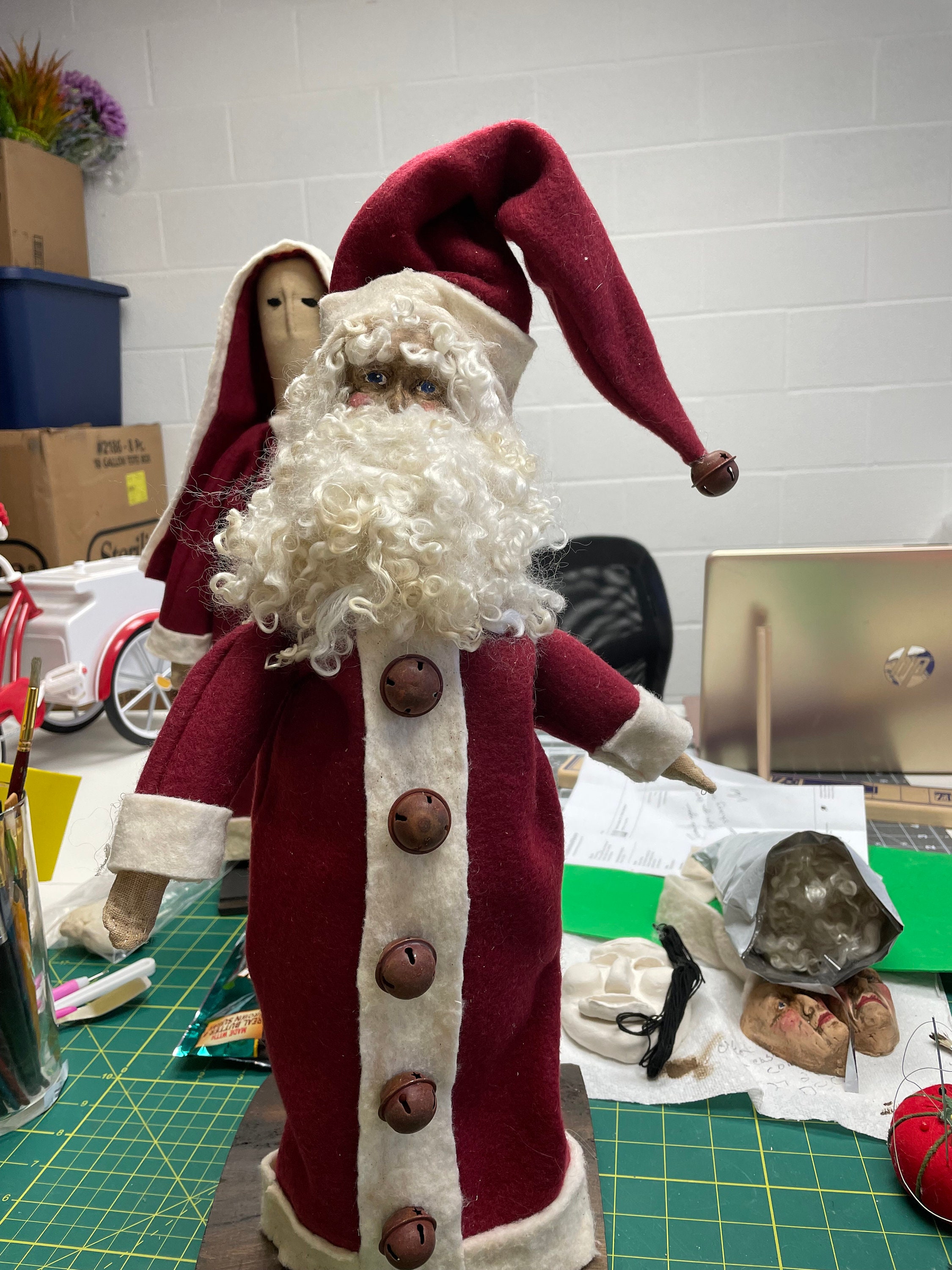Primitive Clay Sculpted Santa - Etsy