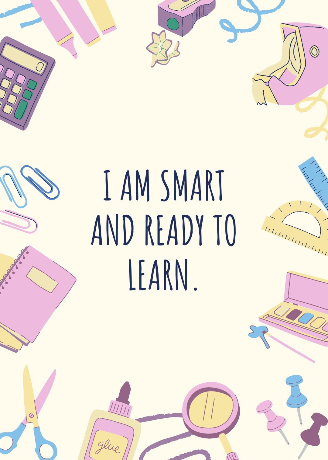 Kid's Back to School Daily Affirmation Cards - Etsy
