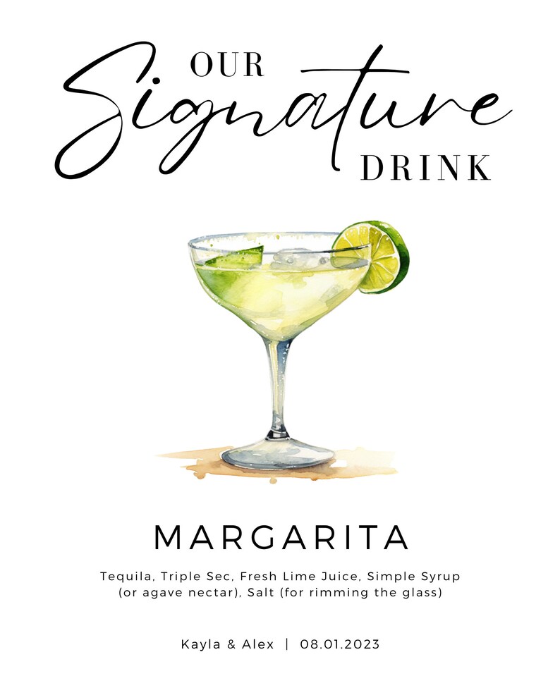 A Crafted Collection of Signature Drink Cards - Etsy