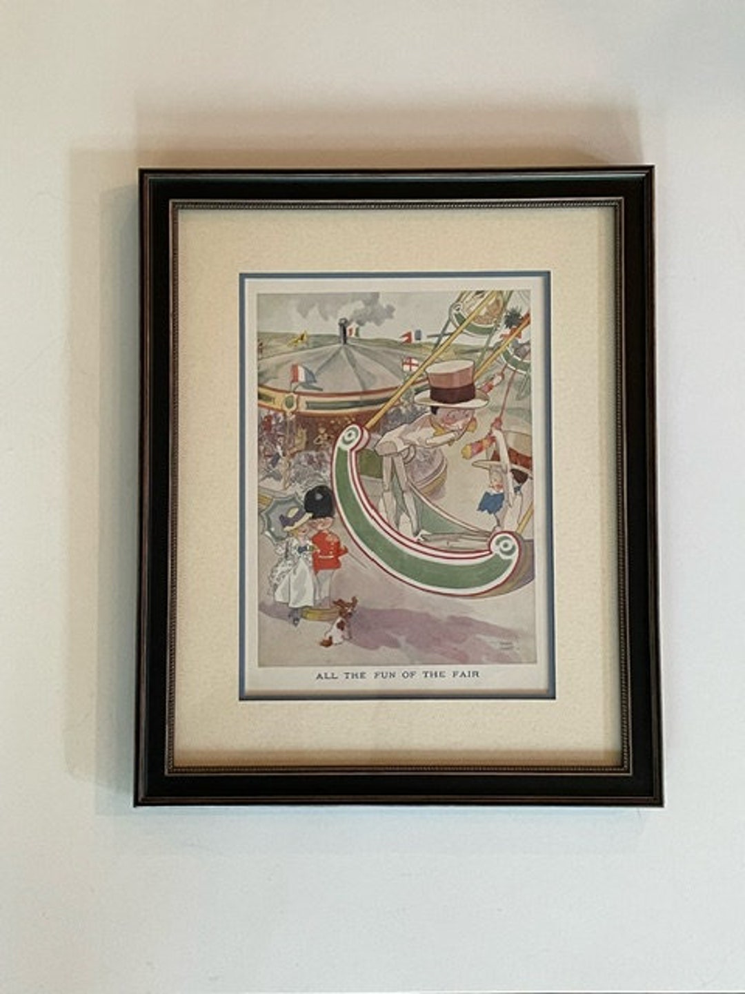 Vintage 1930s Frank Hart Framed Lithograph All the Fun of the Fair - Etsy