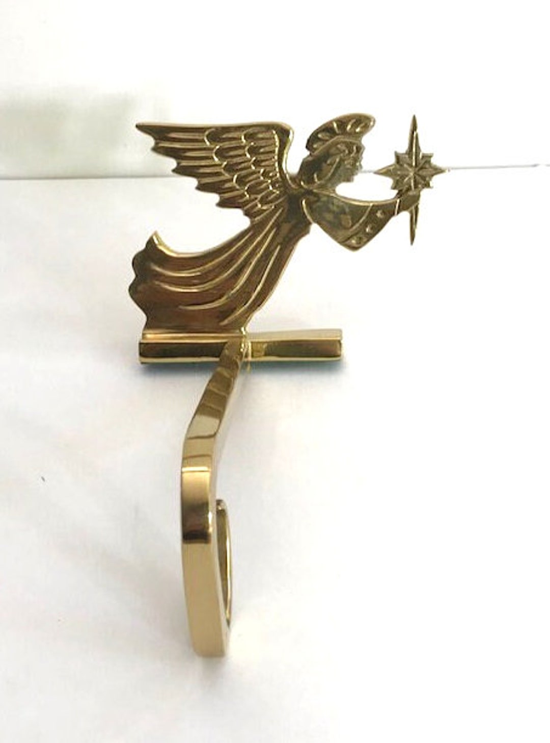 Solid Brass Long Arm Angel Stocking Holder - Etsy