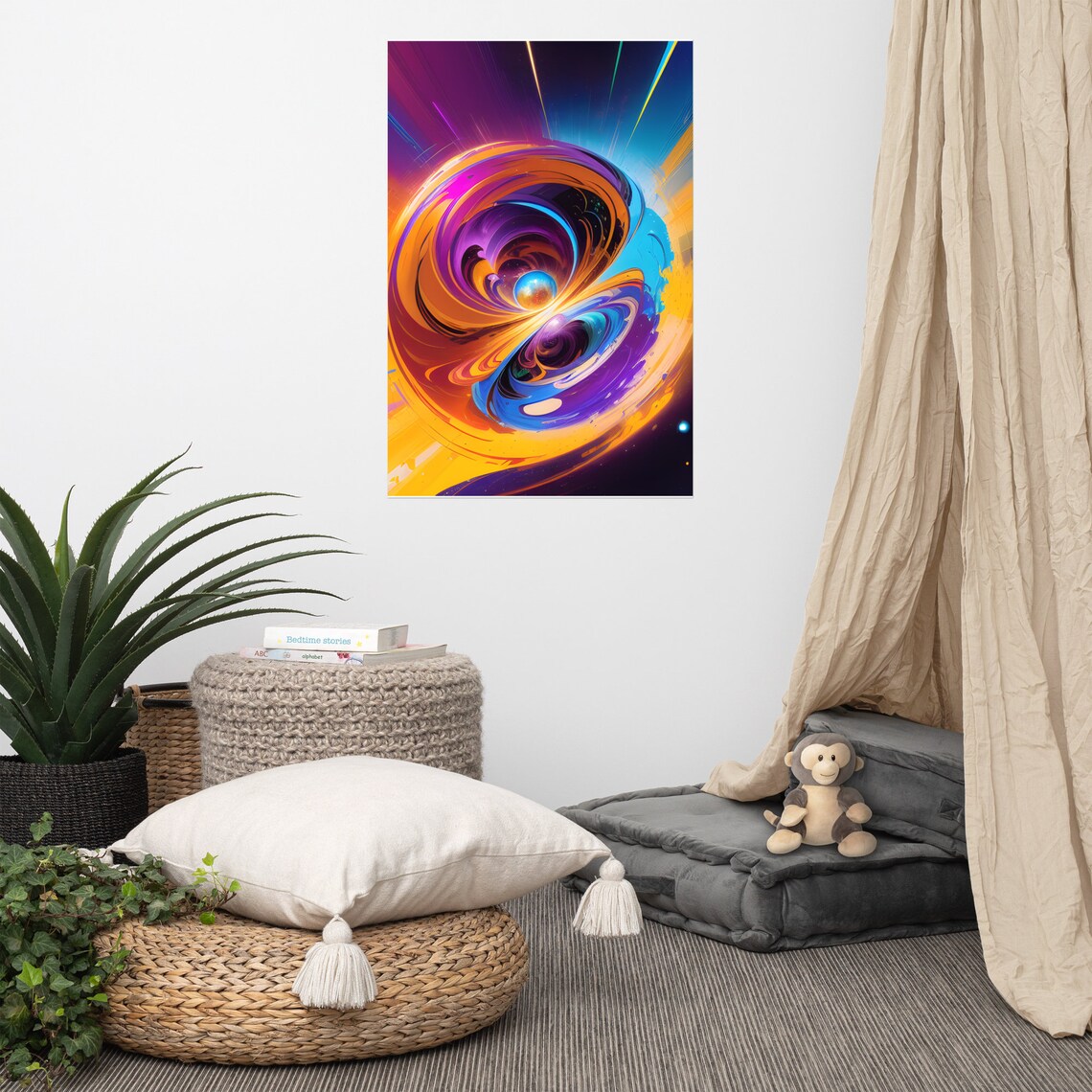 Abstract Space Art for Modern Home Decor Colorful Space Art for ...