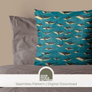 Whale Digital Pattern, Ocean-inspired Design, Nursery Decor, Jpg File ...