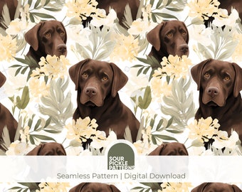 Chocolate Lab Digital Paper, Brown Labrador Retriever Jpg, Seamless ...