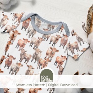 Highland Cow Digital Paper | Cute Seamless Cow Pattern | PNG & JPG ...