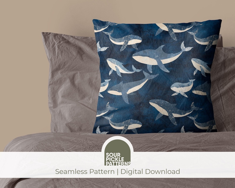 Whale Digital Pattern, Seamless Ocean-inspired Design for Creative ...