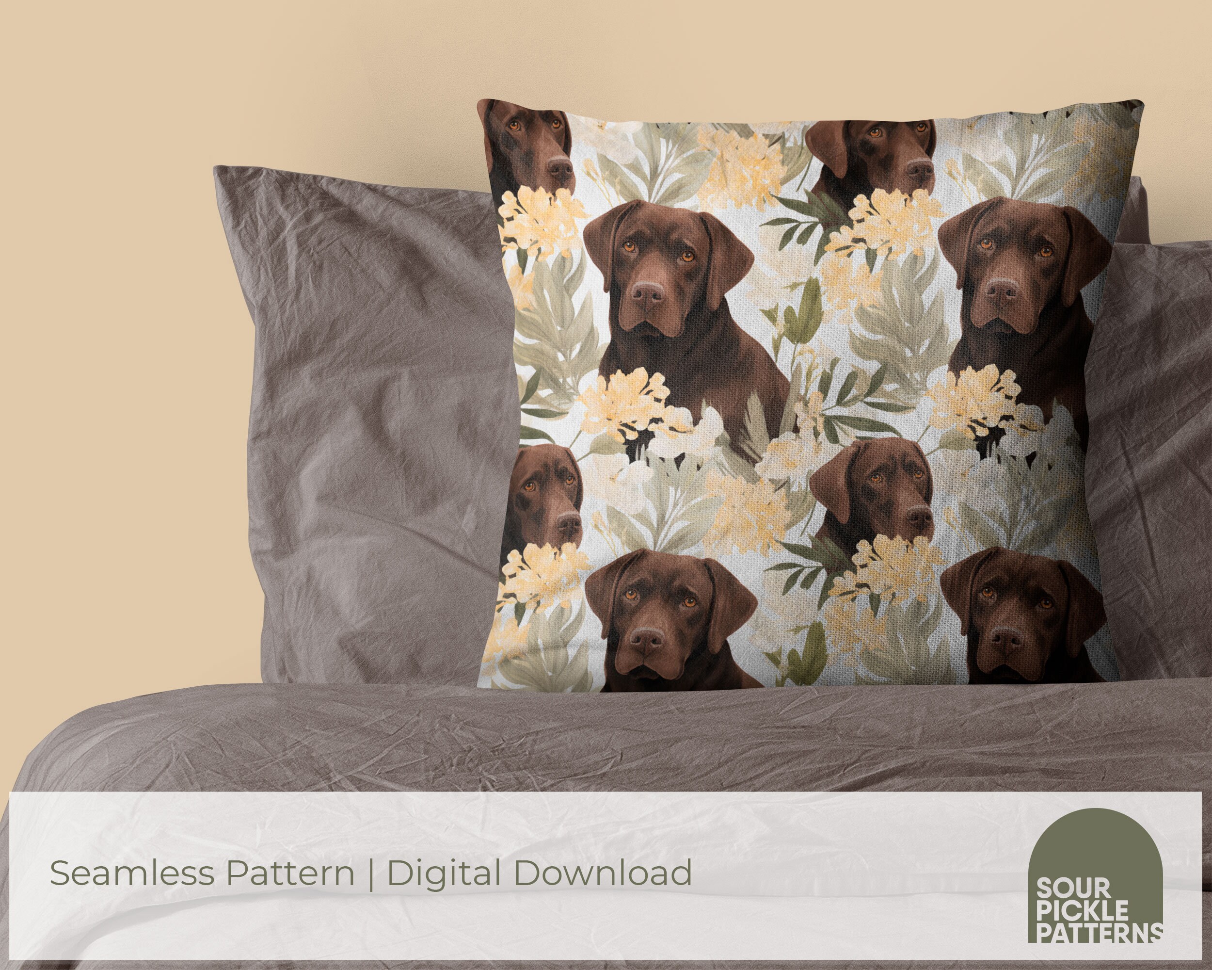 Chocolate Lab Digital Paper, Brown Labrador Retriever Jpg, Seamless ...