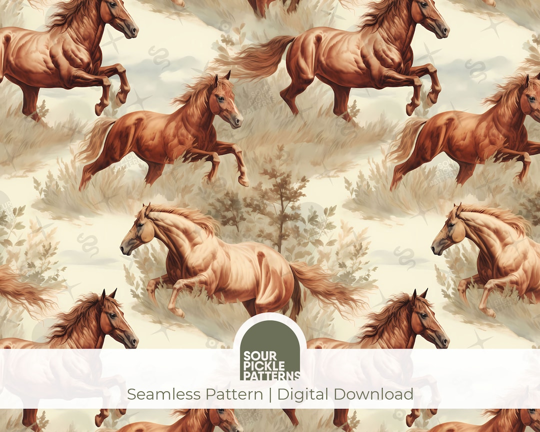 Wild Horses Pattern, Vintage Style, Scrapbooking and Creative Crafting ...