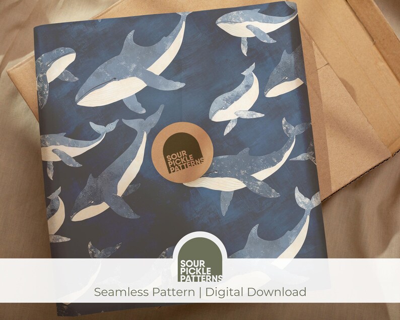 Whale Digital Pattern, Seamless Ocean-inspired Design for Creative ...