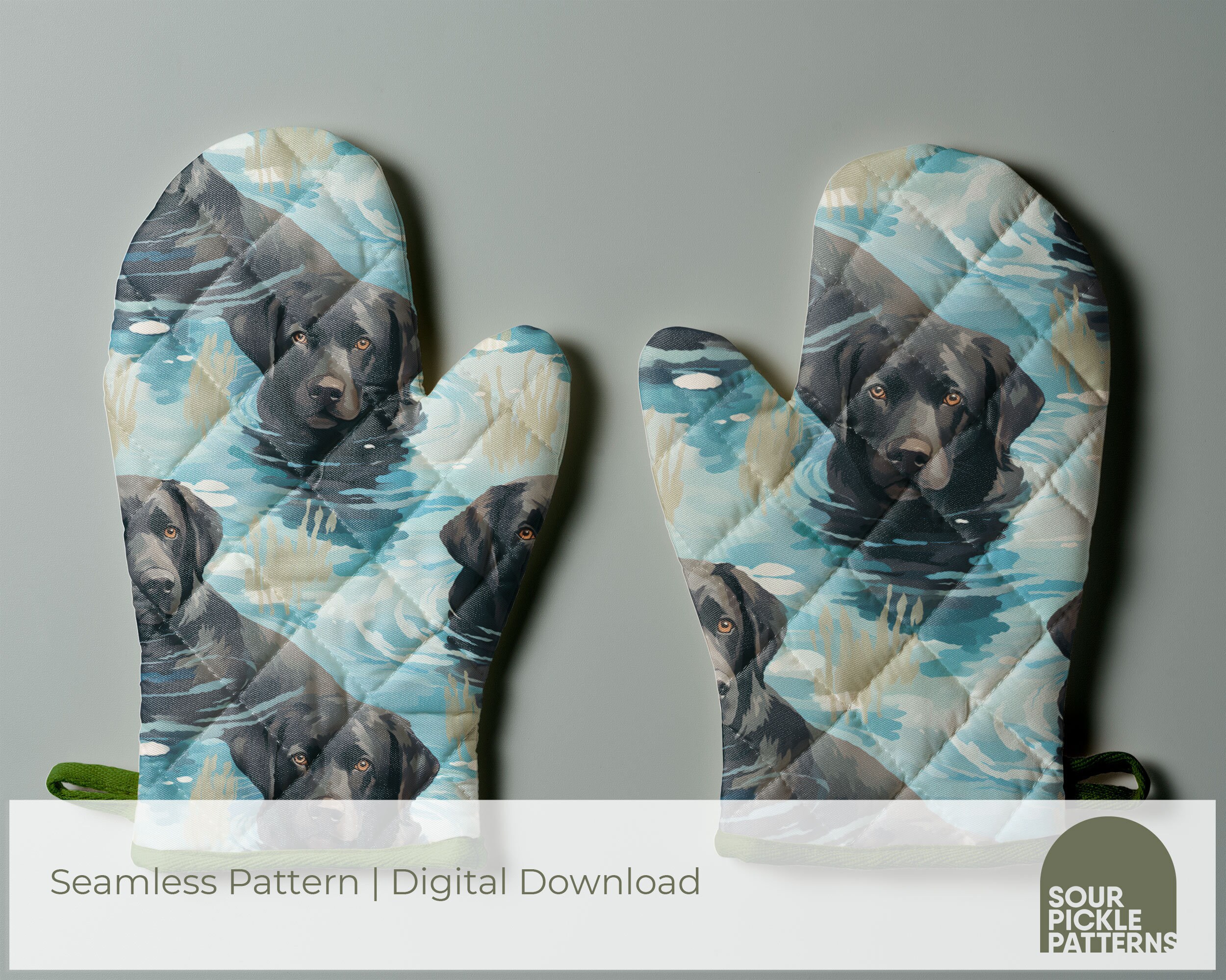 Black Labrador Digital Pattern, Seamless Dog Illustration, Lab ...