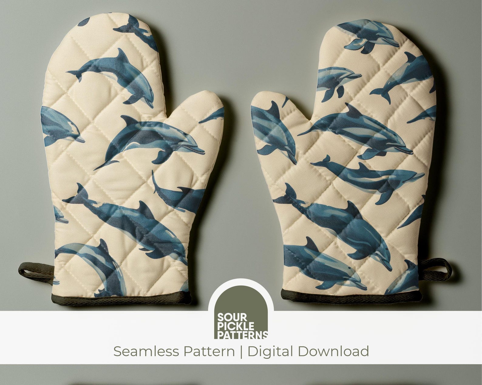 Seamless Dolphin Pattern, Digital Maritime Illustration for Creative ...
