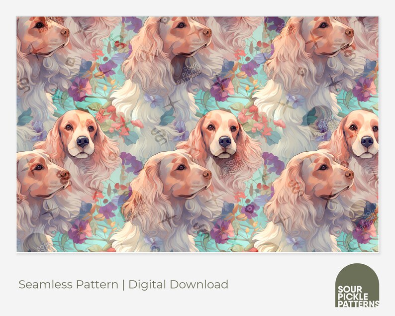 Cocker Spaniel Digital Pattern Cute Puppy Ca Jpg Seamless - Etsy