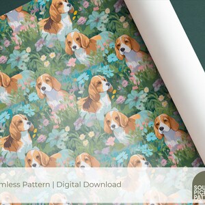 Beagle Digital Paper, Puppy Dog Seamless Pattern, Jpg, Scrapbooking ...