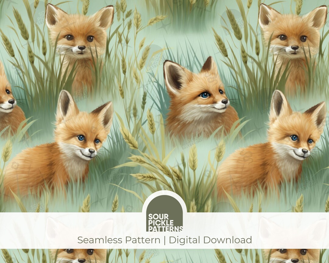Cute Fox Digital Pattern: Seamless Jpg File for Scrapbooking, Fabric ...