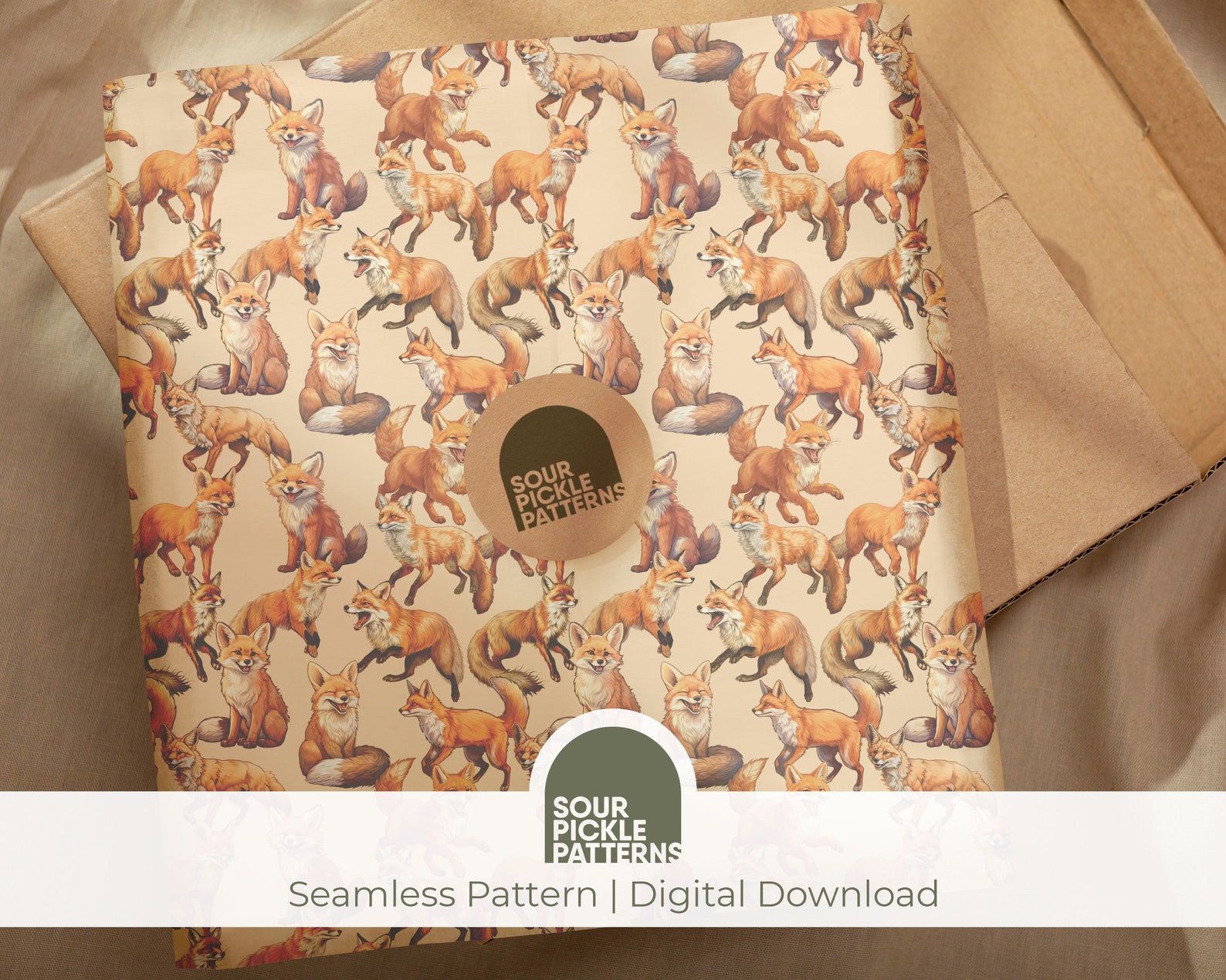 Cute Fox Digital Paper: Seamless Pattern for Scrapbooking, Fabric ...