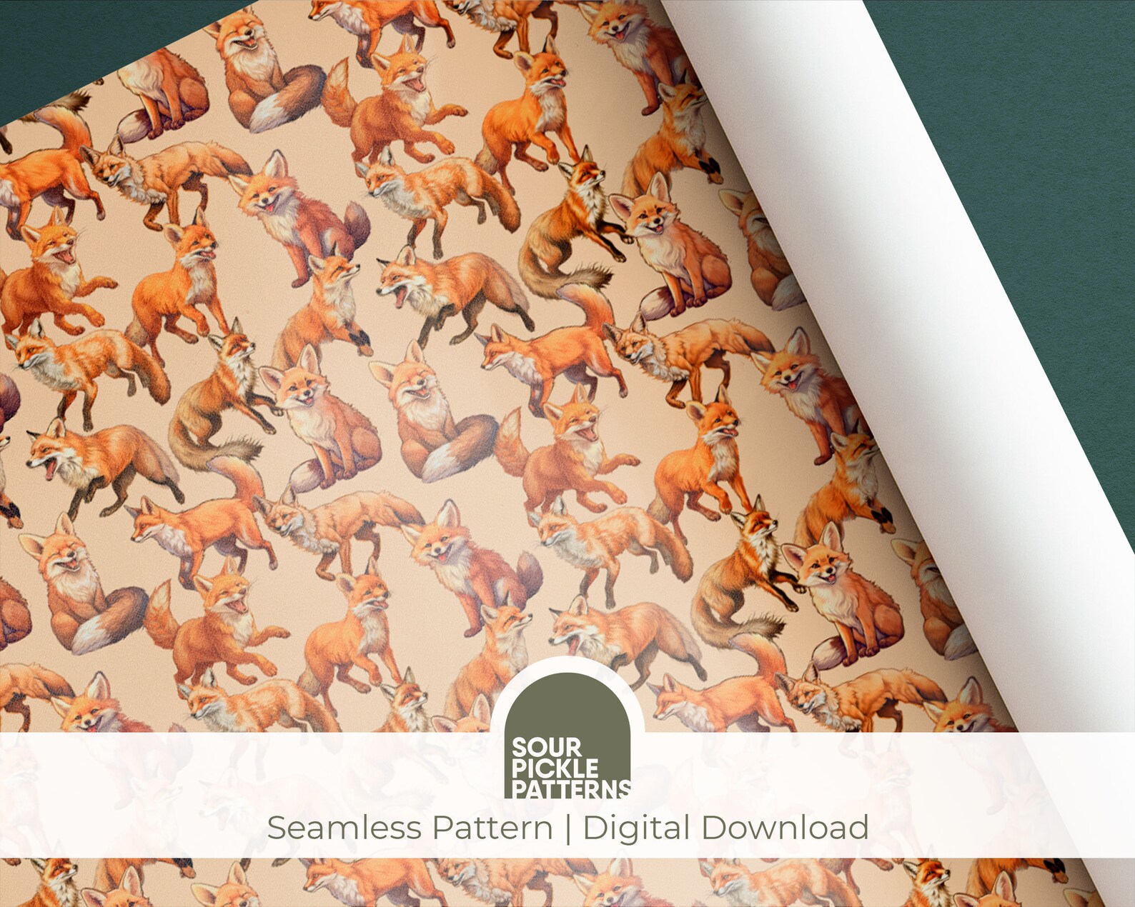 Cute Fox Digital Paper: Seamless Pattern for Scrapbooking, Fabric ...