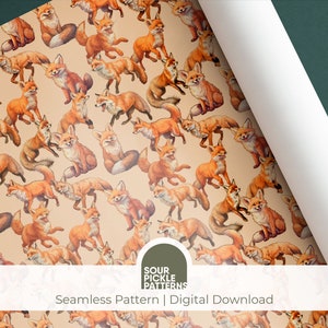 Cute Fox Digital Paper: Seamless Pattern for Scrapbooking, Fabric ...