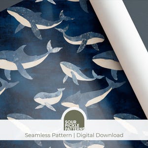 Whale Digital Pattern, Seamless Ocean-inspired Design for Creative ...