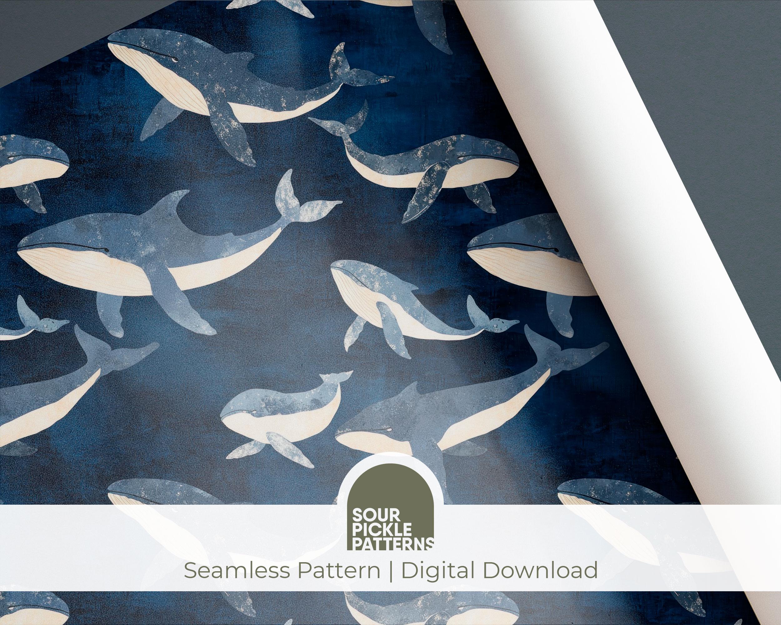 Whale Digital Pattern, Seamless Ocean-inspired Design for Creative ...