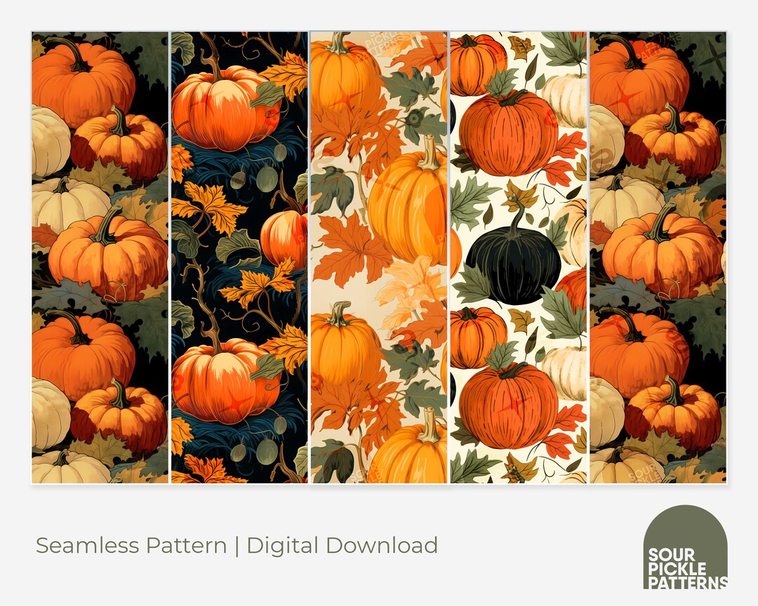Pumpkin Digital Paper: Seamless Autumn Patterns (digital Download) - Etsy