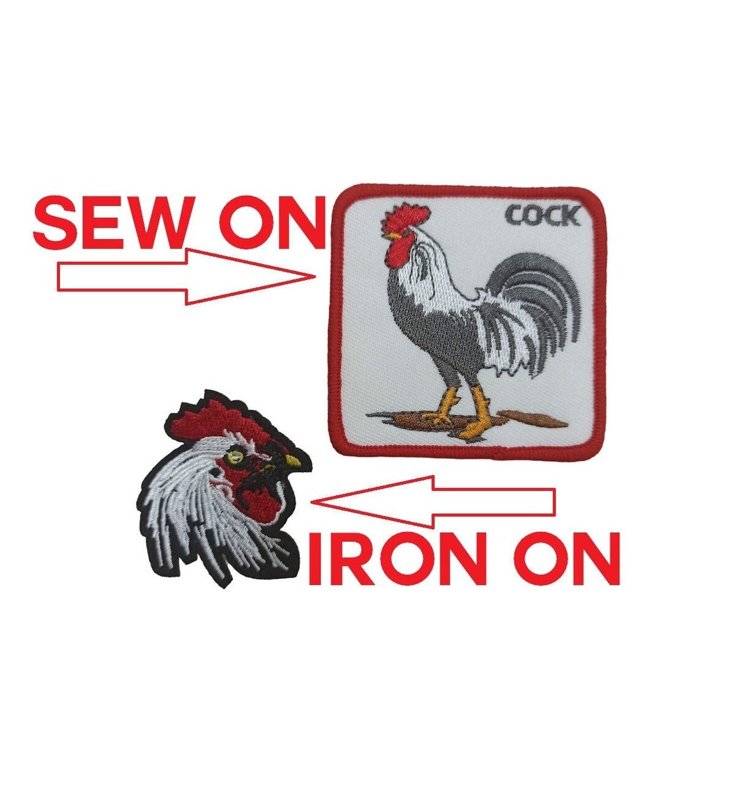 Cock Rooster Bird Cockerel Head Chicken Farm Fowl Patch Iron Or Sew On