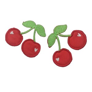 Fruits Sparkling Cherry Cherries Strawberry Strawberries Patch Iron or Sew on Embroidered ...