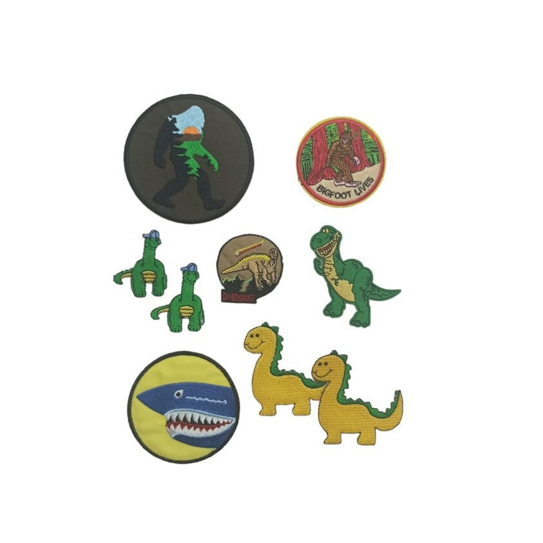 Bigfoot Sasquatch Dinosaurs Trex T-rex Shark Patches Iron Sew - Etsy