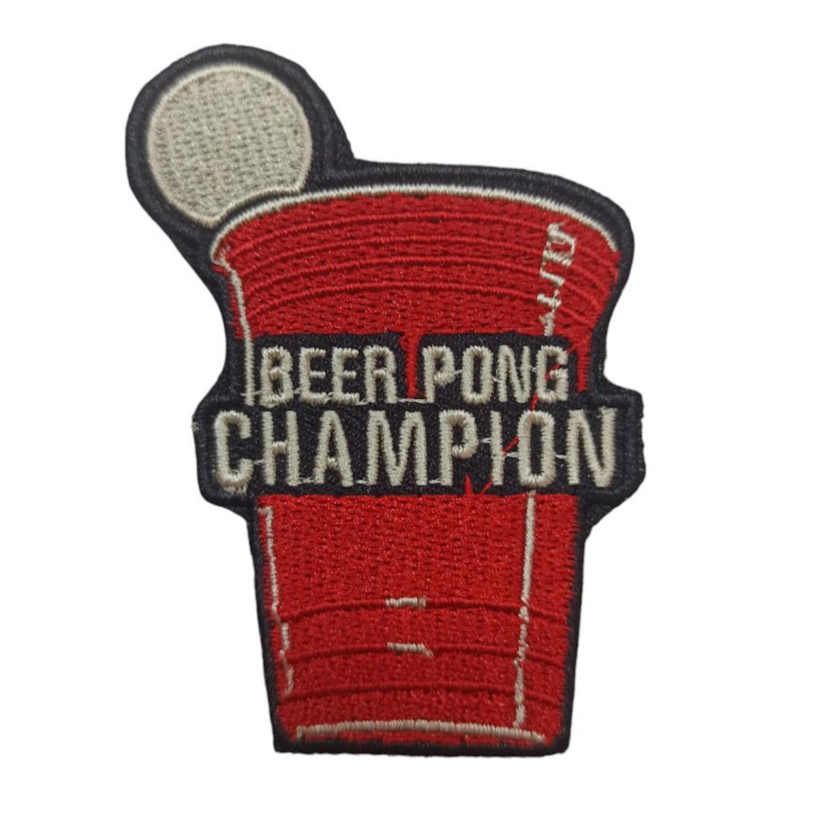 Beer Pong Champion Red Solo Cup Drinking Game Patch Iron or Sew on ...