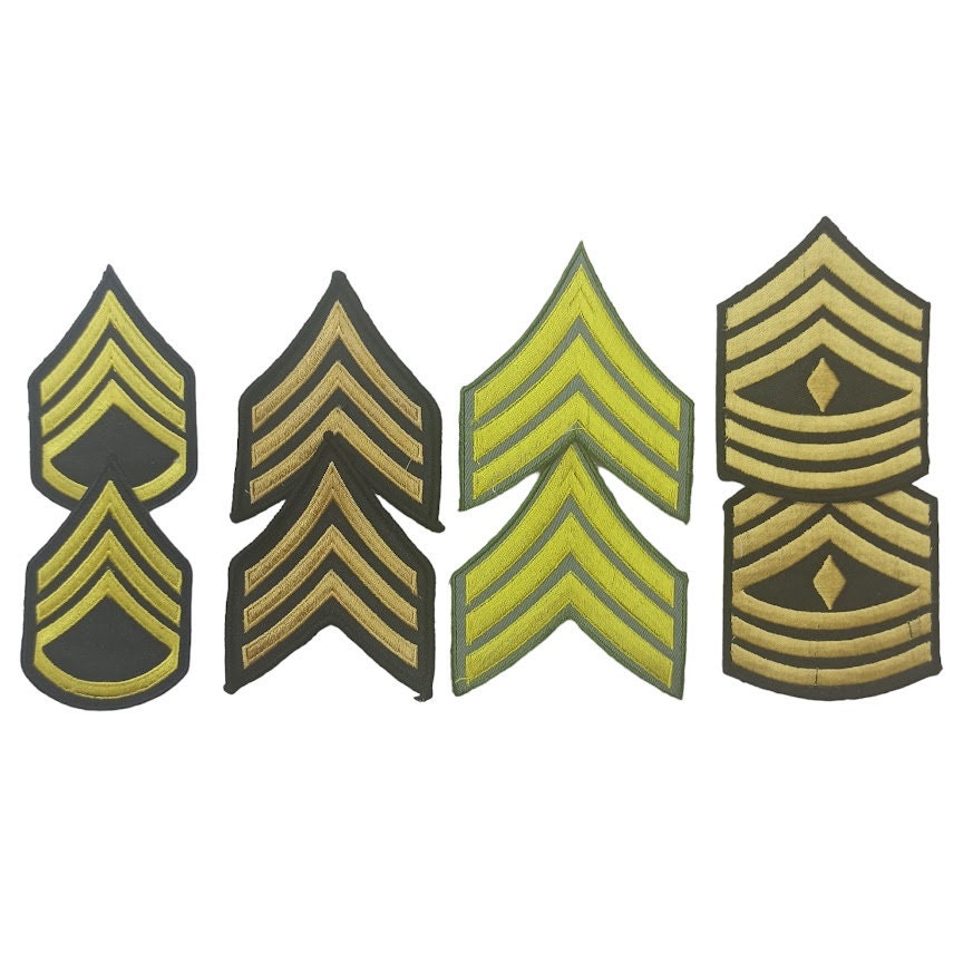 US Army Military Sergeant Corporal Insignia Rank Stripes Patches 2pc ...