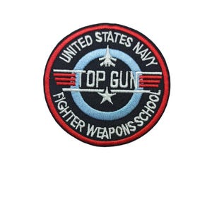 Top Gun Patch Jet Fighter Pilot Maverick Iron or Sew on Embroidered ...