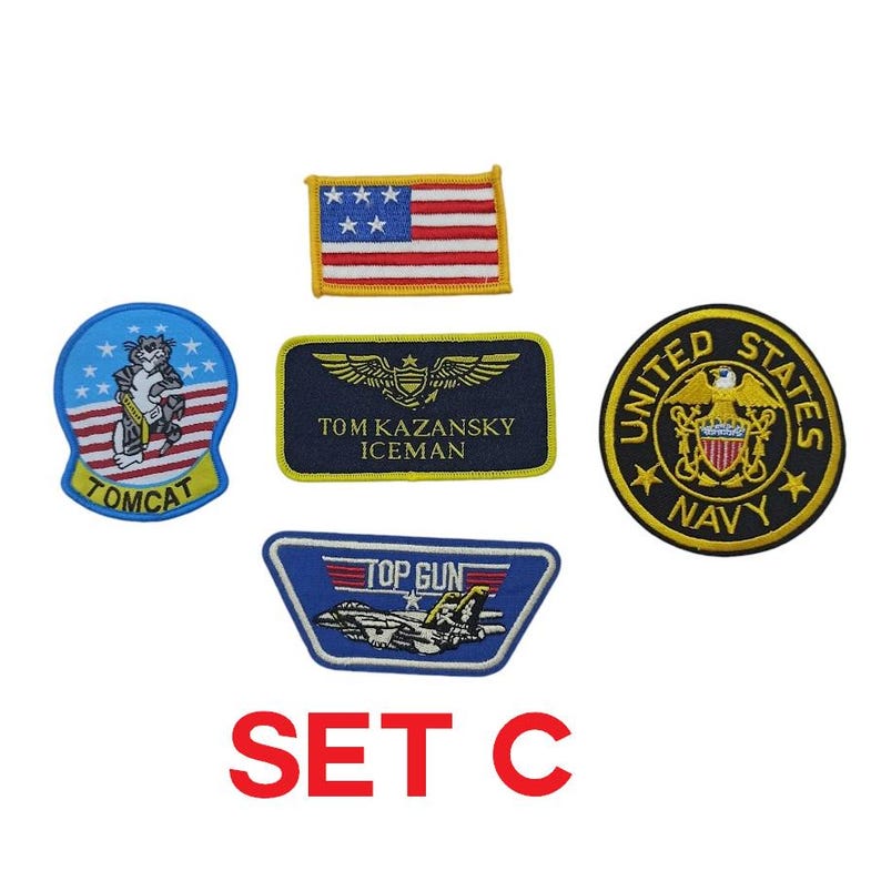 Topgun Patches Top Gun Patch Jet Fighter Pilot Maverick Goose Iron Sew ...