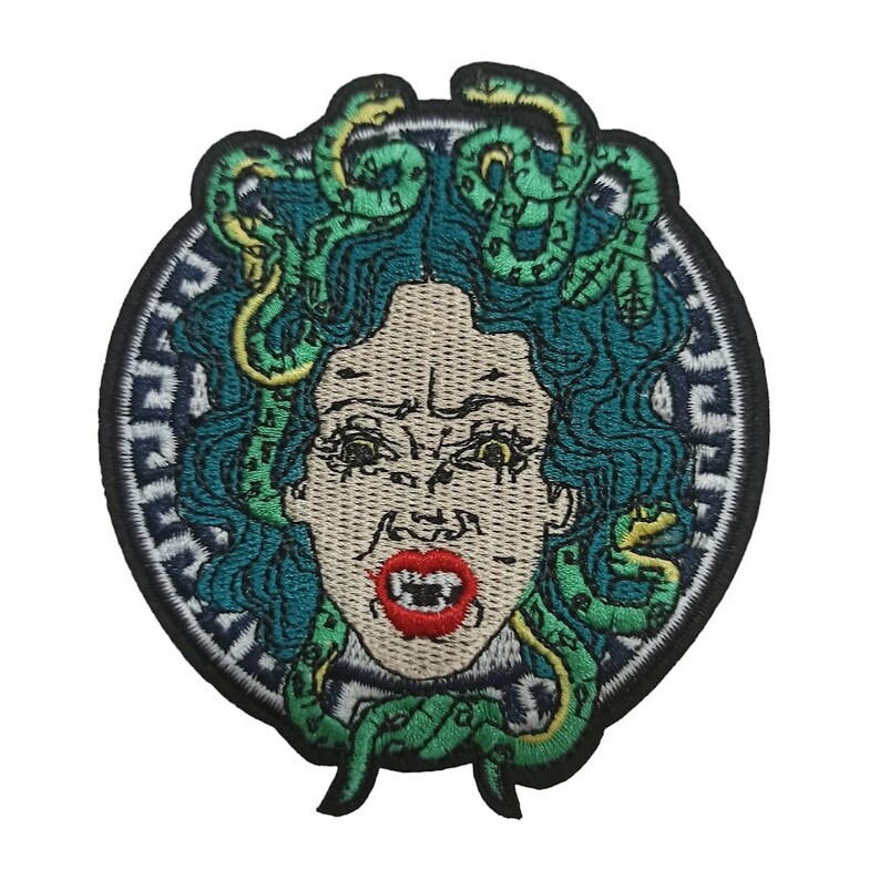 Medusa Head Snakes Serpents Gang Cobra Greek Myths Reptile Patch Iron Sew on Embroidered ...