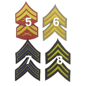 US Army Military Sergeant Corporal Insignia Rank Stripes Patches 2pc ...