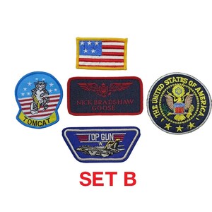 Top Gun Patch Jet Fighter Pilot Maverick Goose Iron Sew on or Hook Loop ...