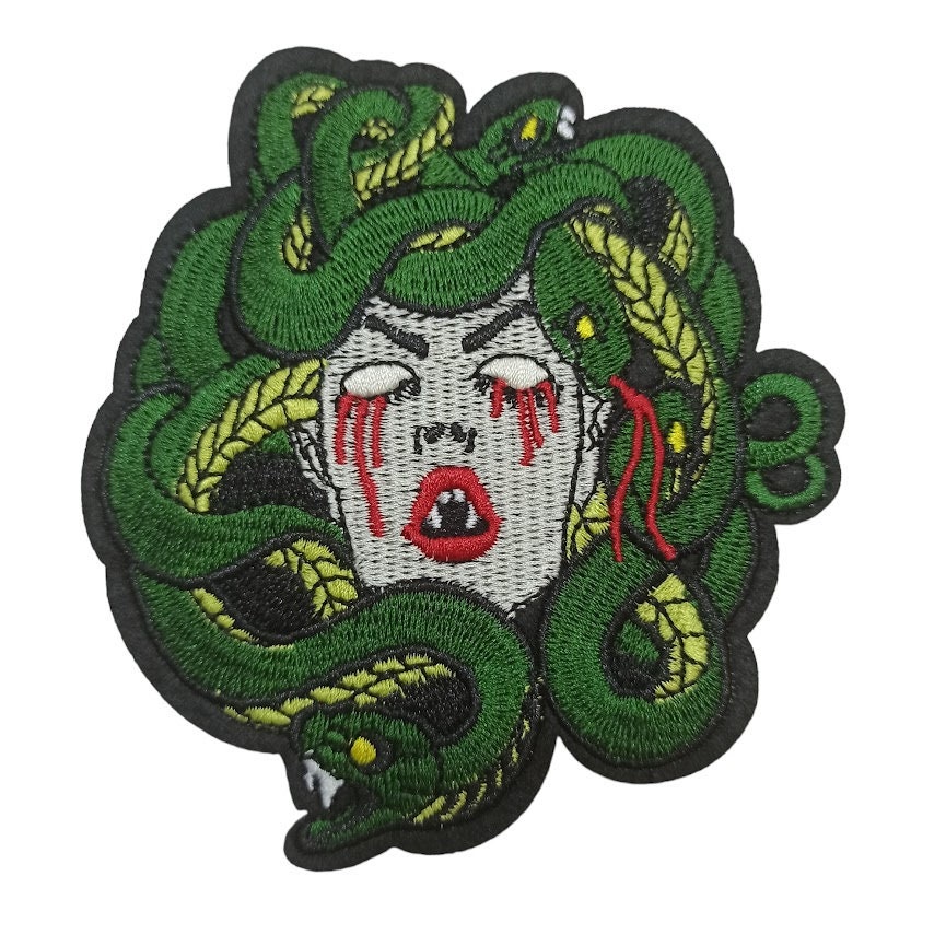 Medusa Head Snakes Serpents Gang Cobra Greek Myths Reptile Patch Iron ...