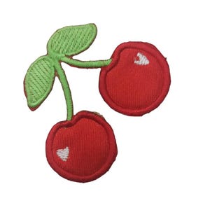 Fruits Sparkling Cherry Cherries Strawberry Strawberries Patch Iron or Sew on Embroidered ...