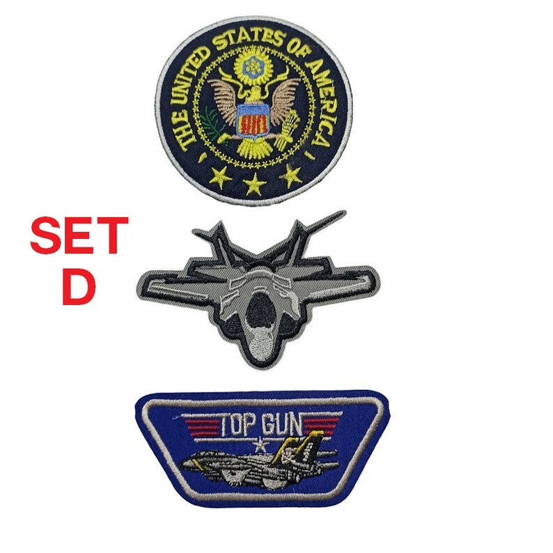 Top Gun Patch Jet Fighter Pilot Maverick Goose Iron Sew on or Hook Loop ...